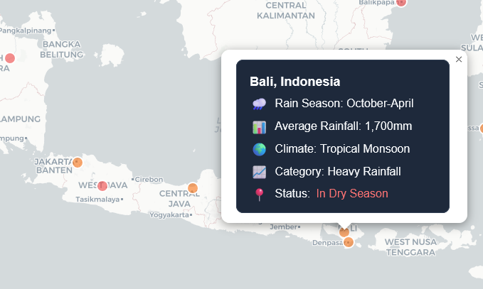 RainSeasonTracker – Global Rain Season Map & Travel Planner